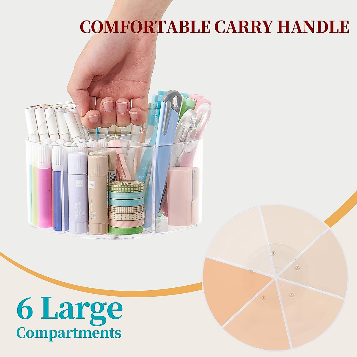 AUPSEN Rose Gold Desk Organizer for Women, Mesh Office Supplies Desk Accessories, Features 5 Compartments + 1 Mini Sliding Drawer