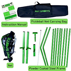 Net Sports Portable Pickleball Net Regulation Size 22 FT Pickle Ball Net for Driveway | Carry Pickleball Bag Nets and Accessories | Outdoor Pickleball Training Aids and Practice w/Easy Instructions