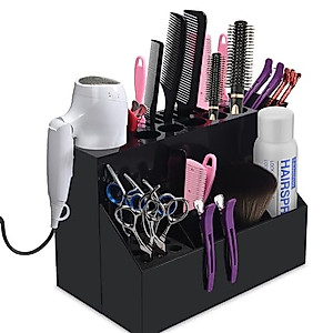 Noverlife Salon Hairdressing Organizer Storage Box, Detachable Hair Styling Tools Holder for Comb Clips Scissors, Multifunctional Hair Tools Desktop Keeper, Wear Resistant Washable Salon Shears Block