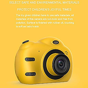 Mini Digital Camera Child Camera Toy Cartoon Video Recorder Can Shoot Camera 1080P 8MP Camera,Yellow,8GB