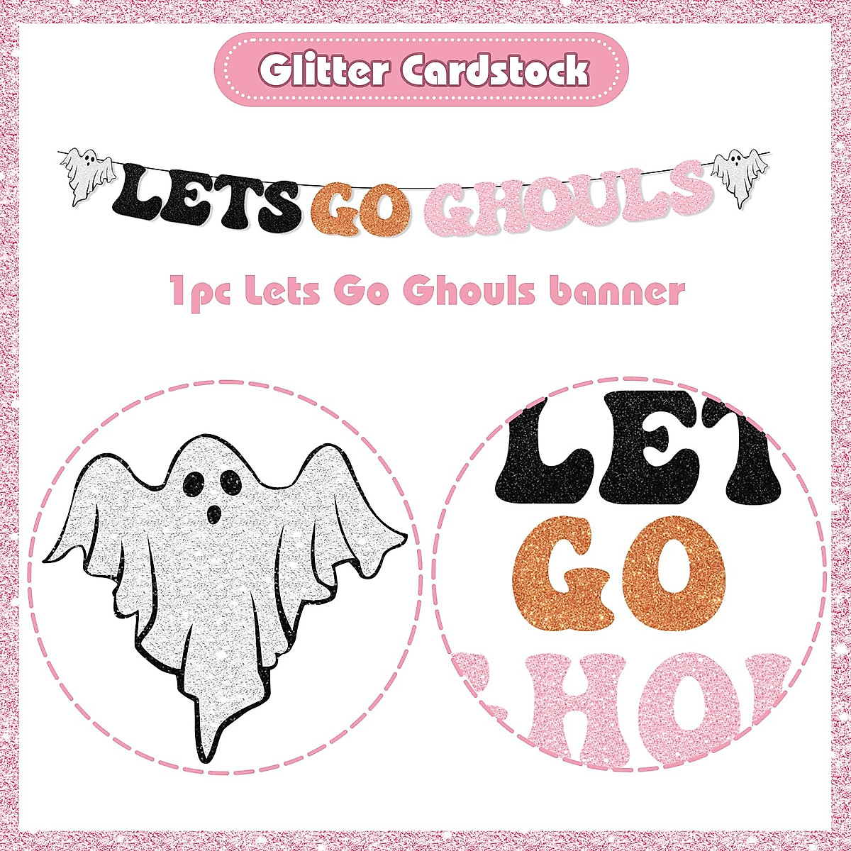 Balterever Halloween Bachelorette Party Decoration Let's Go Ghouls Party Decorations Banner with Bride to Be Sash for Halloween Bridal Shower Engagement