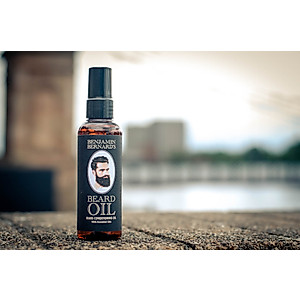 Benjamin Bernard Beard Oil - Beard Grooming Conditioner Oil for Men Encourage Healthy Beard Growth, Well-Groomed Style - Lightly Scented, Contains Jojoba, Almond Oil - Vegan Beard Care 3.38 Fl.oz