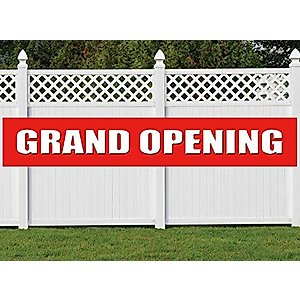 Grand Opening Banner, Store Restaurant Grocery Shop Advertising Business Start Large Sign