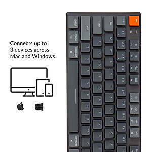 Keychron K1 RGB Hot-swappable Tenkeyless Layout Ultra-Slim Wireless Bluetooth/Wired USB Mechanical Keyboard for Mac Windows with Low-Profile Keychron Optical Mint Switch Full Aluminum - Version 5