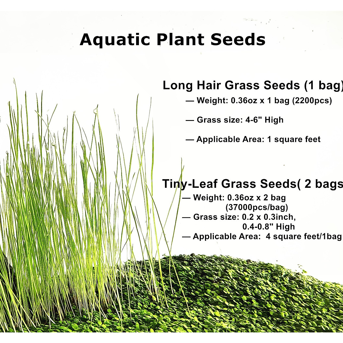 3 Bags Aquarium Plant S.e.e.d Set, not aritifical Plastic, Fresh Water Live Grass for Fish Tank ZQ21