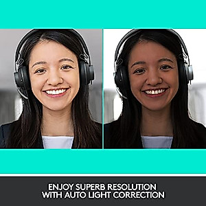 Logitech Brio 4K Webcam, Ultra 4K HD Video Calling, Noise-Canceling mic, HD Auto Light Correction, Wide Field of View, Works with Microsoft Teams, Zoom, Google Voice, PC/Mac/Laptop/Tablet, Black