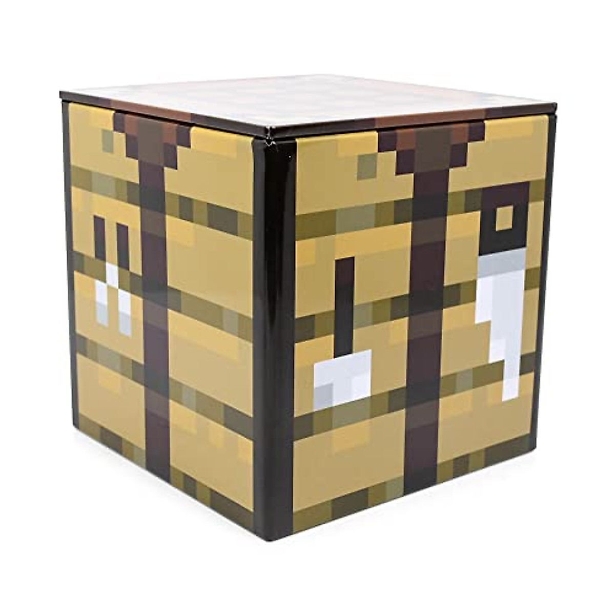 Minecraft Crafting Table Tin Storage Box Cube Organizer with Lid | 4 Inches