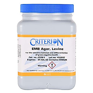 EMB Agar, Levine, Criterion Dehydrated Culture Media, 500gm Wide-Mouth Bottle, by Hardy Diagnostics