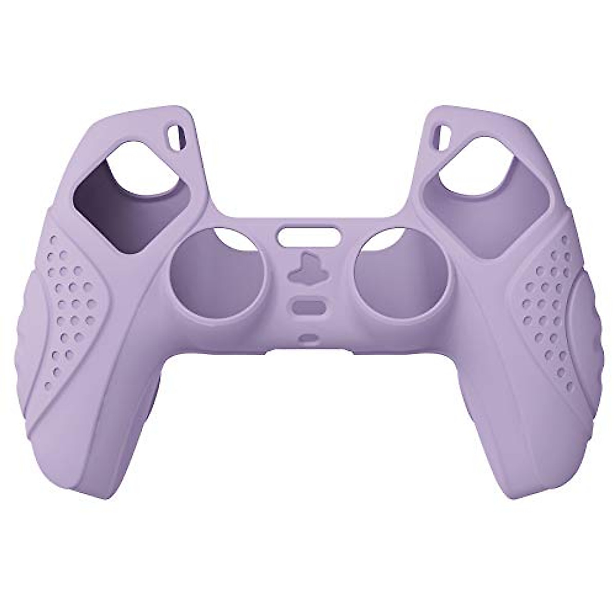 eXtremeRate PlayVital Guardian Edition Mauve Purple Ergonomic Soft Anti-Slip Controller Silicone Case Cover for ps5, Rubber Protector Skins with White Joystick Caps for PS5 Controller