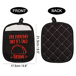 Taco Lover Gift Live Every Day Like Its Taco Tuesday Funny Oven Pot Holder with Pocket (Taco Tuesday)
