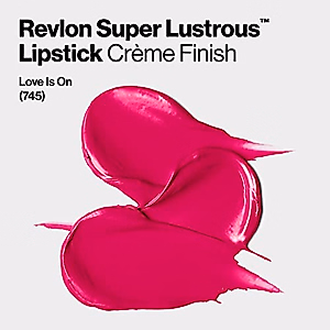 Revlon Super Lustrous Lipstick, Creamy Formula For Soft, Fuller-Looking Lips, Moisturized Feel, 745 Love Is On, 0.15 oz