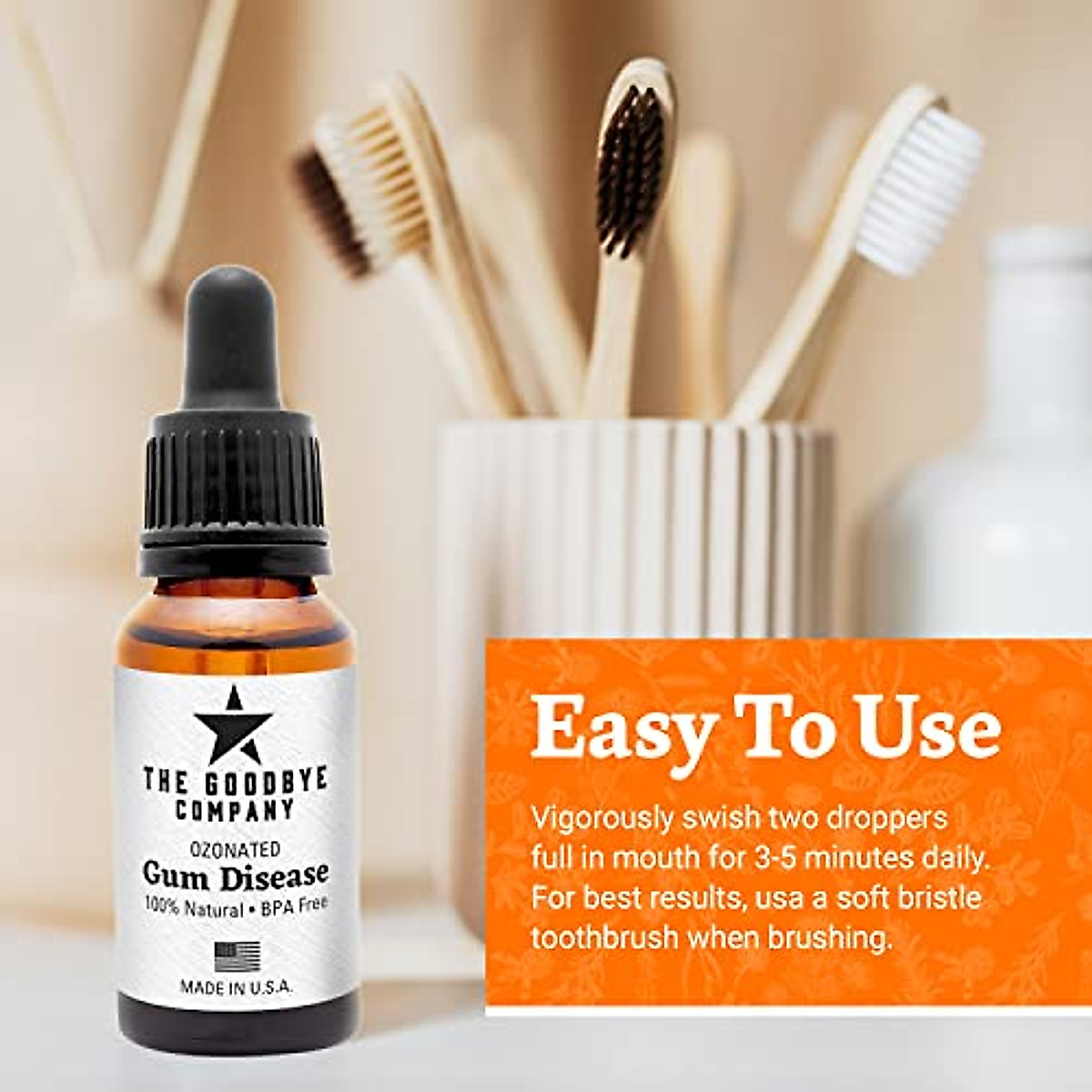 The Goodbye Company Ozonated Gum Disease Treatment - Effective and Natural Home Remedy for Treating Oral Gum Disease and Gingivitis - 100% Pure Neem and Clove Essential Oils for Complete Oral Health