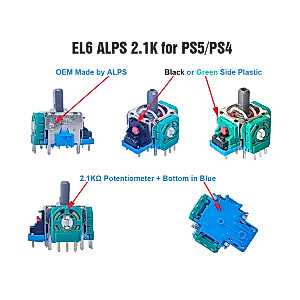 4PCs Replacement Analog Joystick for PlayStation 4 Wireless Controller – ElecGear Repair Parts 3D Thumb stick Rocker Sensor for PS4, PS4 Slim, PS4 Pro DualShock 4 with Screwdriver Tool Kit