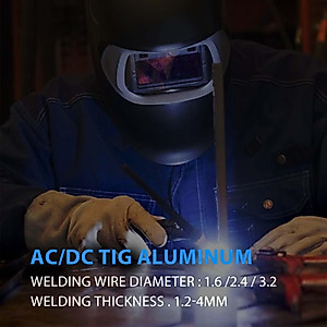 HITBOX 200A TIG Welder,AC/DC TIG Welder With Pulse 4 IN 1 Welding Machine,Aluminum TIG Welder 220V with DC TIG/AC TIG/Pulse TIG/Stick and IGBT 2T/4T LED Digital Display,Compatible with Foot Pedal