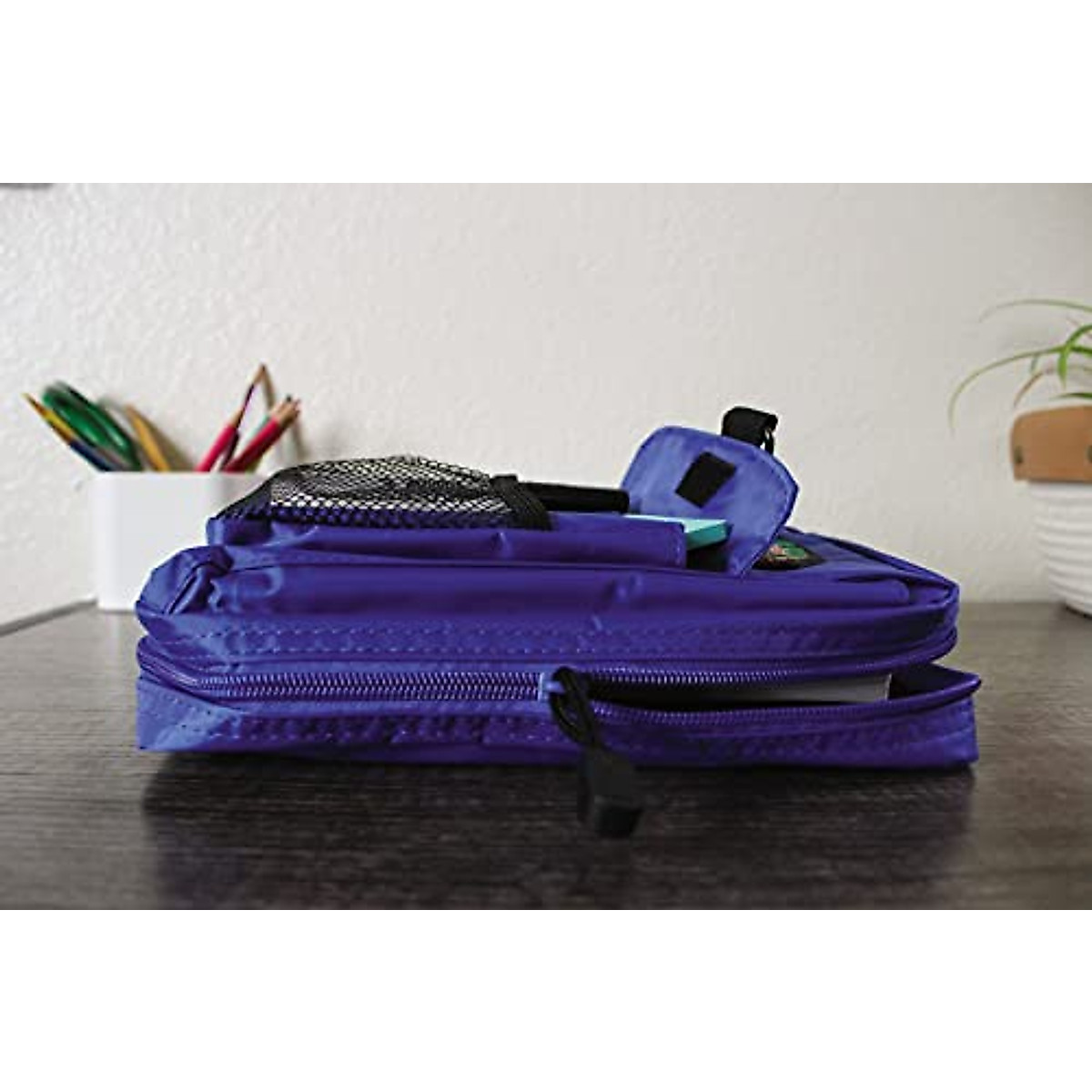 Adventure Bible Cover for Boys, Zippered, with Handle, Nylon, Blue, Medium