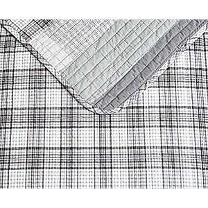 Eddie Bauer Home - Queen Quilt Set, Cotton Reversible Bedding with Matching Shams, Home Decor for All Seasons (Fairview Grey, Queen)