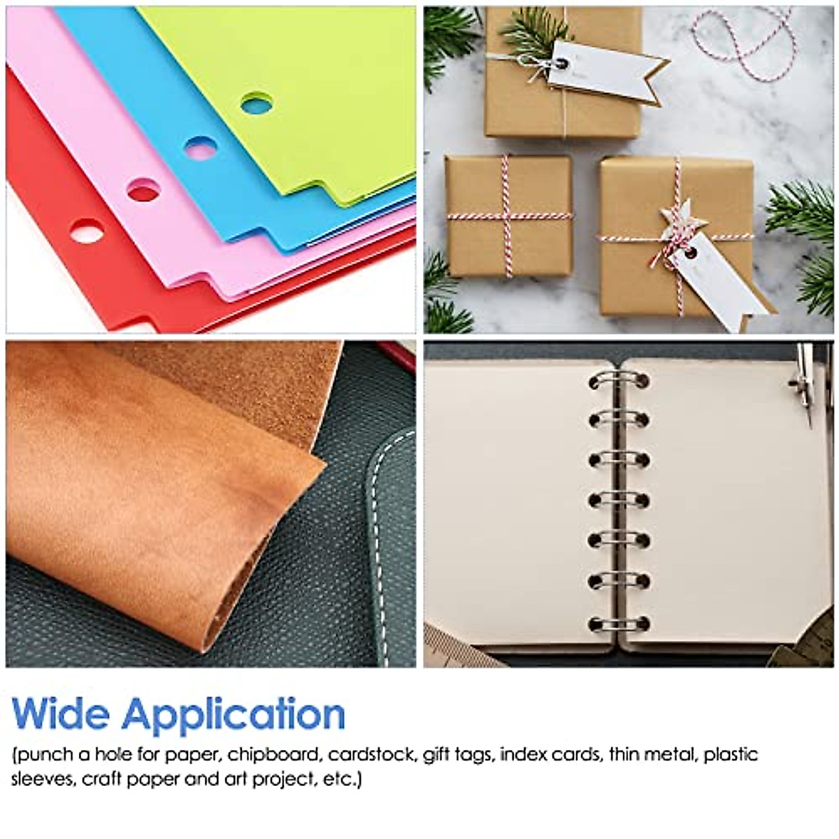 MROCO Hole Punch 1/4" Hole Puncher Single Hole Punch One Hole Punch 1 Hole Punch with Non-Skid Base for Paper, Card, Plastic, Leather, Tag, Chipboard and Art Project, 20 Sheets Punch Capacity, Black