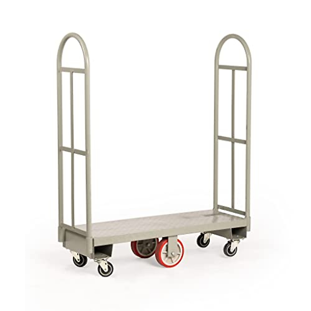 Narrow Aisle U-Boat Platform Truck Dolly | 16 x 48 Inch Heavy Duty Utility Cart with Thick Steel Deck | Premium Hand Truck Can Hold Loads Up to 2,000 Pounds | Hand Cart with Dual Removable Handles