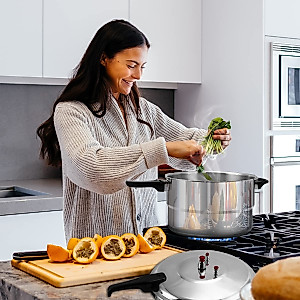 BreeRainz 5.3 Quart Pressure Cooker, 10 PSI Aluminum Pressure Canner w/Triple Valves & Auto Lock System