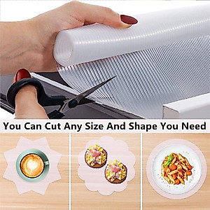 Shelf Liners for Kitchen Drawers -12 x 59 Inch, Non Adhesive Cabinet and Drawer Liner, Waterproof Liners for Drawers and Cabinets, Shelves, Cupboard, Refrigerator-White