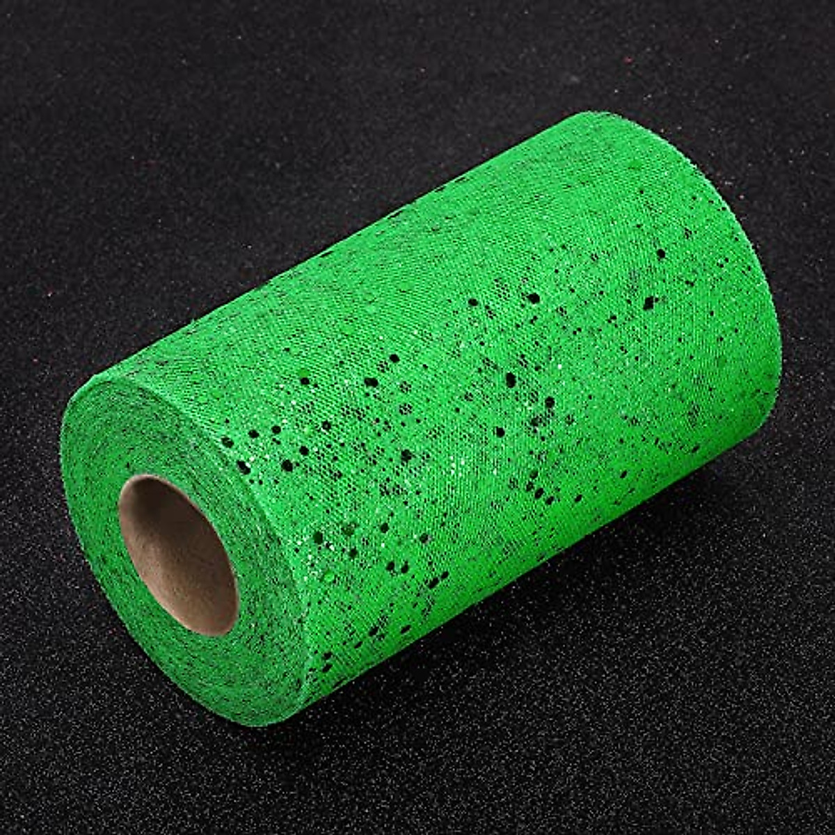 Glitter Tulle Rolls, 6” by 50 Yards (150FT) Sparkling Tulle Spool Ribbon Sequin Tulle Netting Fabric for Tutu Skirt Wedding Birthday Baby Shower (Green)