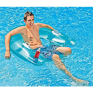 INTEX Sit n Float Classic Inflatable Raft Swimming Pool Lounge (True Blue Lounge)
