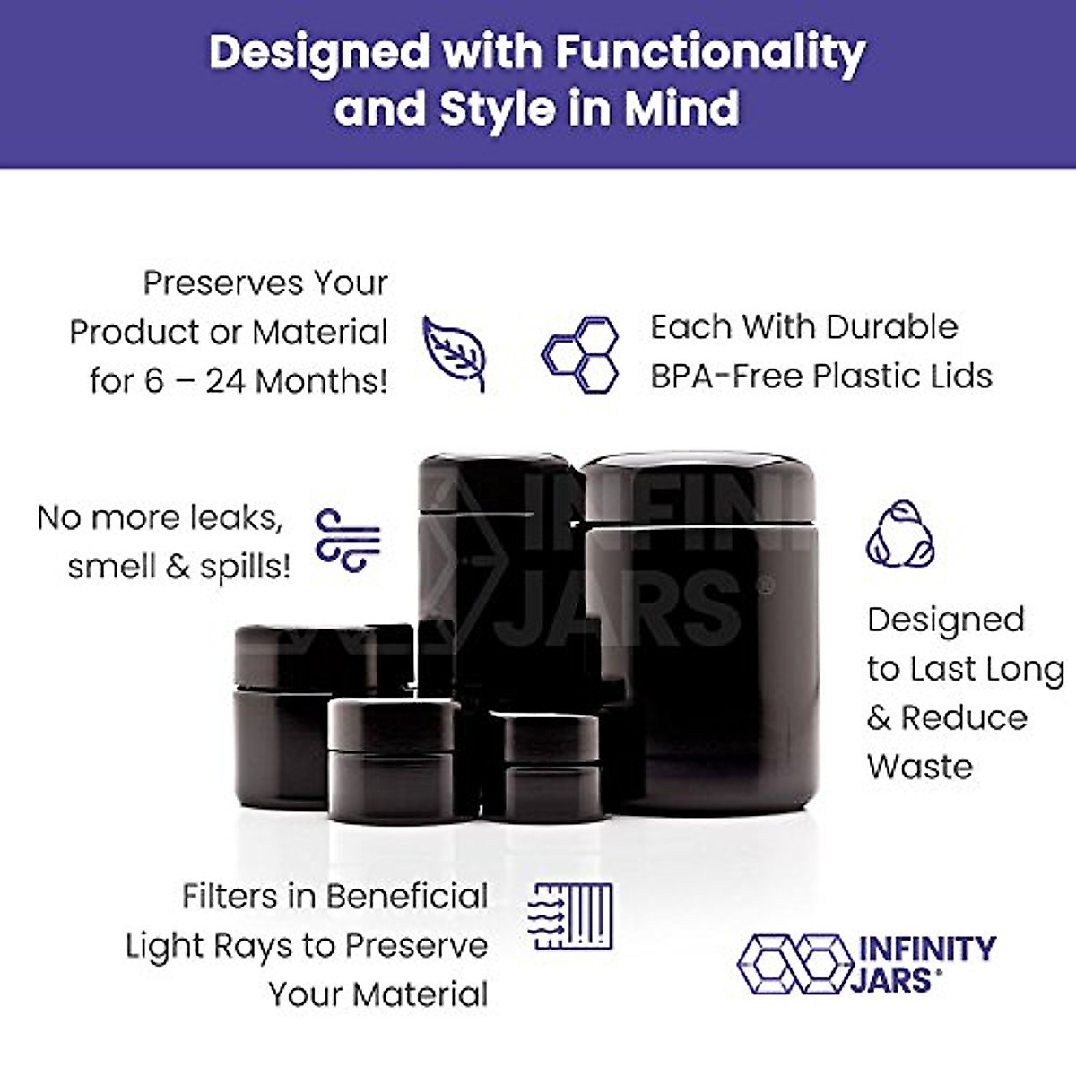 Infinity Jars Screw Top Gift Pack 5 ml-250 ml