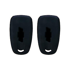 Autobase Silicone Key Fob Cover for Chevy Malibu Camaro Trax Traverse Trailblazer Sonic Blazer Cruze Volt Equinox Spark | Car Accessory for Chevrolet | Key Protection Case 2 Pcs (Black)
