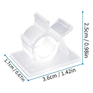 Viaky 30 Pcs Black Clips Self Adhesive Backed Nylon Wire Adjustable Cable Clips Adhesive Cable Management Drop Wire Holder for Maximum Diameter 0.5 Inch (12.5mm) Cables-Clear