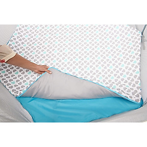 Regalo My Portable Play Yard Deluxe with Removable Pad, Indoor and Outdoor, Bonus Kit, Aqua, 6-Panel