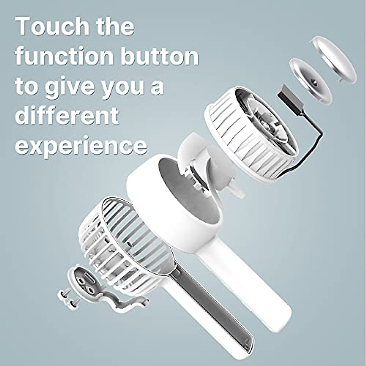 Portable Fan Handheld, Handheld Portable Fan Rechargeable Frozen Mini Personal Fan with 3 Adjustable Speed, Portable Hand Held Fan For Outdoor Travelling Or Indoor Office Home, Eyelash Fan, USB Charging