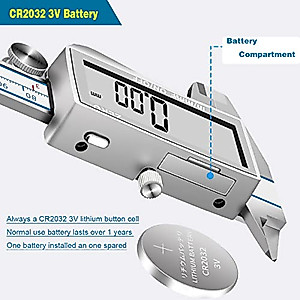 Digital Calipers, DITRON 6" Vernier Caliper- Electronic Micrometer with Large LCD Screen, Stainless Steel, Auto-Off Feature, Inch/Fraction/Millimeter