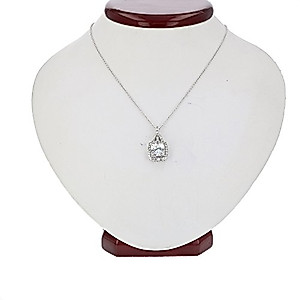 Vir Jewels 1.50 cttw Pendant Necklace, Cushion Cut Created White Sapphire Pendant Necklace for Women in .925 Sterling Silver with Rhodium, 18 Inch Chain, Prong Setting