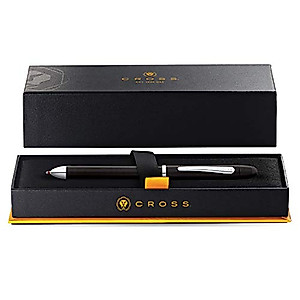 Cross Tech3+ Engraved Refillable Multi-Function Ballpoint Pen with Stylus, Medium Ballpen And Pencil, Includes Premium Gift Box - Satin Black