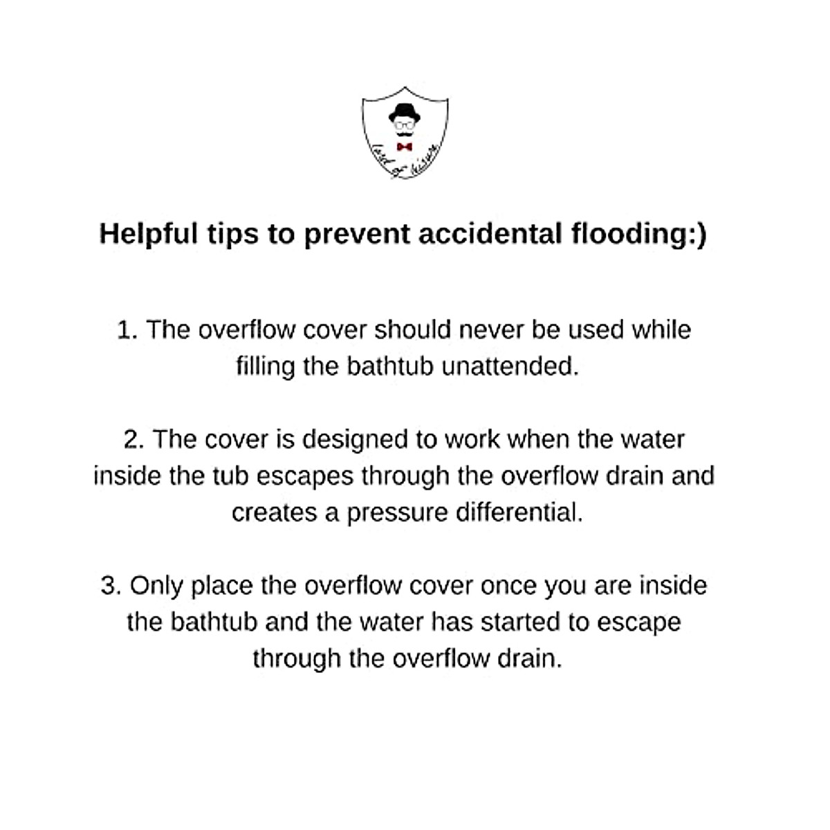 LORD OF LEISURE Madam of Leisure Infinity Bath Overflow Drain Cover - Fill Your Bathtub as High as You Dare - Not for Overflow Drains with a Lever (3.6" x 0.8", White)