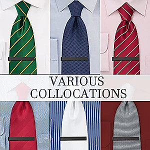 HAWSON Skinny Tie Clip for Men 2 Inch Tie Clip Bar Set, 1pcs/4pcs Tie Clip Gift Set for Wedding, Meetting, Party (4 pcs Brushed Black)