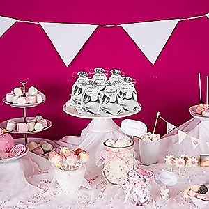 BEAVOING Pack of 50 5"x 7" Heavy Duty Silver Drawstring Organza Jewelry Pouches Wedding Party Christmas Favor Gift Candy Chocolate Bags(Silver, 5"x 7")