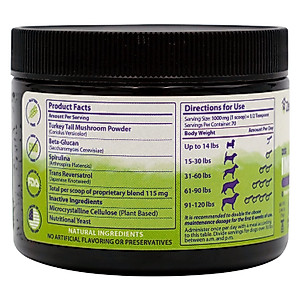 ZENAPET Allergy Immune Support Supplement for Dogs, Superfood 100% Human-Grade with Turkey Tail Mushroom, Prebiotics for Gut Health, Itchy Skin, Seasonal Allergies & Yeast - for Small to Large Breeds