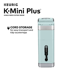 Keurig K-Mini Plus Coffee Maker, Single Serve K-Cup Pod Coffee Brewer, 6 to 12 oz. Brew Size, Stores up to 9 K-Cup Pods, Misty Green (Renewed)