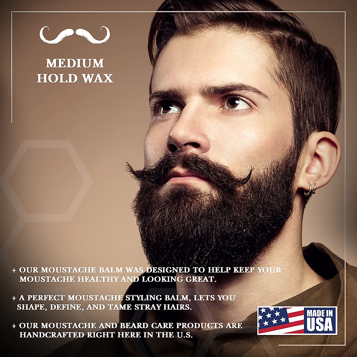 Can You Handlebar Moustache Wax for Men, Medium Hold Styling Balm, Unscented Natural Beeswax, Grooming Products, 1 oz Tin Each
