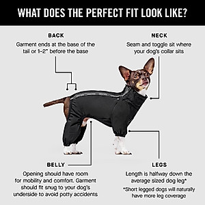 Canada Pooch Dog Snowsuit Thermal Dog Snow Jacket with Full Body Coverage Water-Resistant Easy On Dog Outdoor Onesie Warm Dog Bodysuit Pet Clothes - Black/Size 18