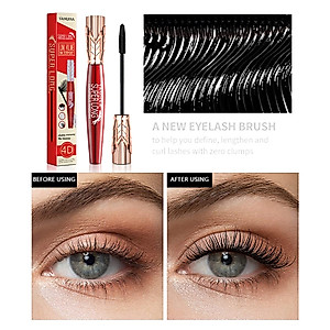 Outfmvch Curling Mascara Thick Volumizing Eyelashes, Long-Lasting Fast Dry Crown Shaped Mascara, Lengthened Eyelash Soft Full Lashes, Natural Smudge-Proof Mascara Black