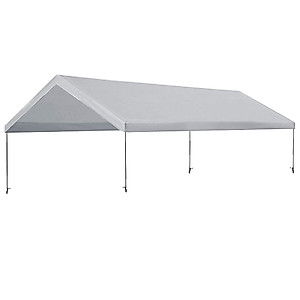 Strong Camel Outdoor 10x20 Replacement Canopy Roof Cover Valanced Carport Covers (10'x20', White)