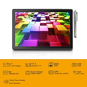 CWOWDEFU Tablet 10 inch with Case Android Tabletas 32GB Touchscreen Tablets 10.1 Inch Ax WiFi 6 Tablet PC (Black)