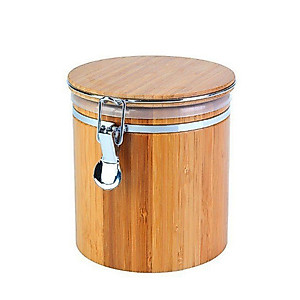 JapanBargain 4093, Airtight Bamboo Canister Kitchen Organizer Food Storage Container with Lid for Coffee Tea Sugar Candy Cereal 5.3X5.9 inch, Medium