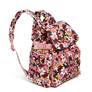 Vera Bradley Women's Cotton Utility Backpack, Rosa Floral - Recycled Cotton, One Size
