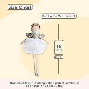 Mon Ami Angel Stuffed Doll - 15", Silver, Soft Elegant Plush Doll for Little Girls, Use as Toy or Room Decor, Great Gift for Kids of All Ages