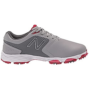 New Balance Men's Striker v2 Golf Shoe, Grey/Red, 9