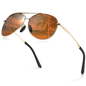 Cyxus Aviator Sunglasses for Men Sunglasses Polarized UV Protection Trendy Metal Pilot Glasses for Driving Hiking Travel