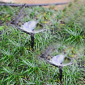 LINGSFIRE 200 PCS Water Irrigation Drippers for 4/7mm Drip Tubing 360 Degree Full Circle Scattering Adjustable Micro Flow Drip Stakes Emitter with Dripping Barbed Connector